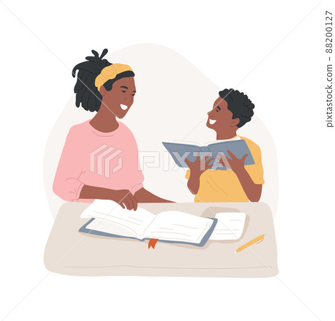 Parents help isolated cartoon vector... - Stock Illustration [88200127 ...