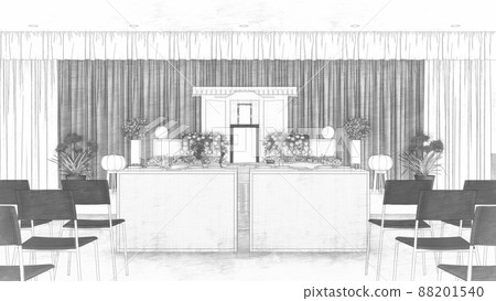Funeral hall CG illustration - Stock Illustration [88201540] - PIXTA