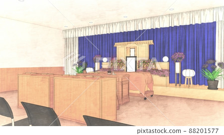 Funeral hall CG illustration - Stock Illustration [88201577] - PIXTA