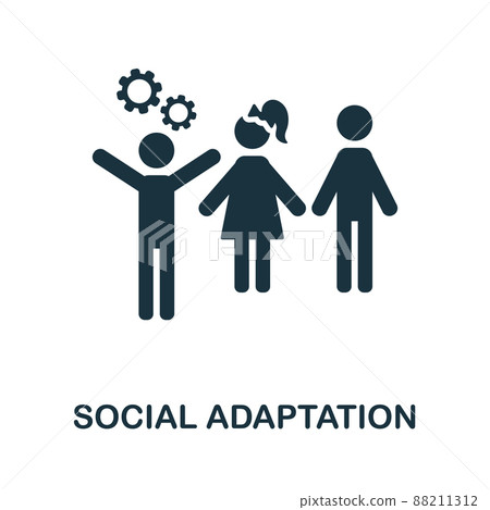 Social Adaptation icon. Monochrome simple... - Stock Illustration ...