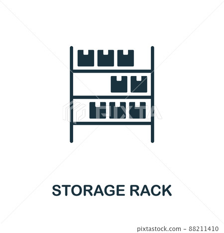 Storage Rack icon. Monochrome simple Storage... - Stock Illustration ...
