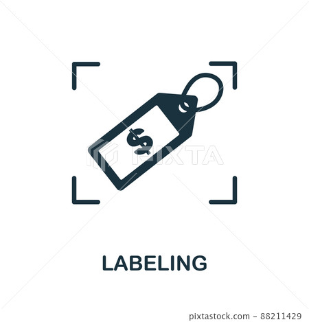 Labeling icon. Monochrome simple Labeling icon...-插圖素材 [88211429] - PIXTA圖庫