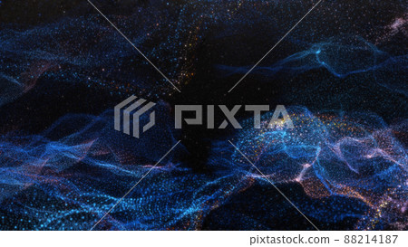 Abstract particle waves with depth of field effect - Stock Illustration ...