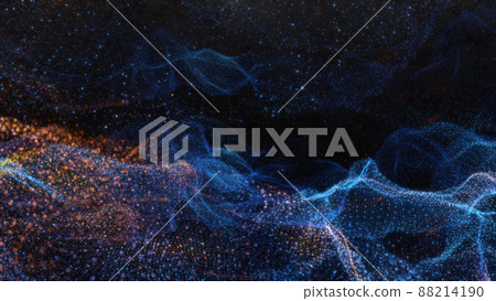 Abstract particle waves with depth of field effect - Stock Illustration ...