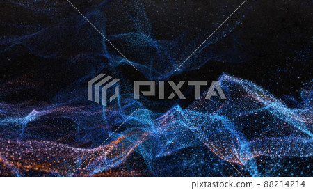 Abstract particle waves with depth of field effect - Stock Illustration ...