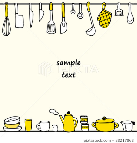 Hand-painted kitchen tool frame - Stock Illustration [88217868] - PIXTA