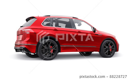Compact red sports city SUV for exciting... - Stock Illustration ...