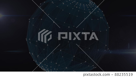 Image of digital data processing on screen over...-插圖素材 [88235519 ...