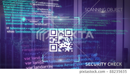 Image of data processing and qr code over... - Stock Illustration ...