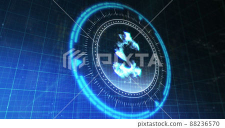 Image of processing circle with rotating dollar... - Stock Illustration ...