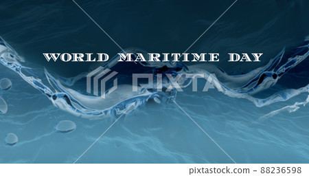 Image of world maritime day text over water - Stock Illustration ...