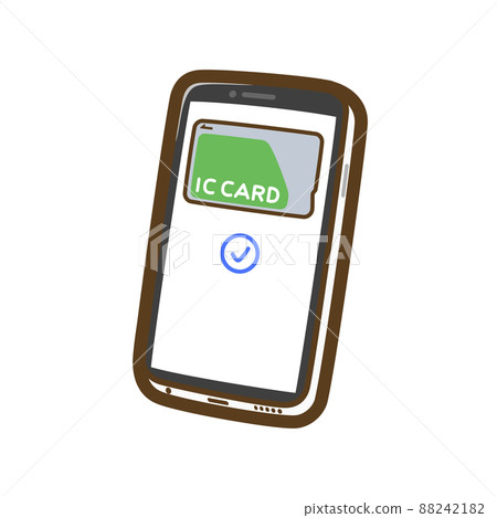 Smartphone payment (transportation IC card) - Stock Illustration ...