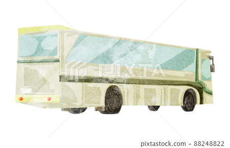 Front bus hand drawn watercolor style illustration - Stock Illustration ...