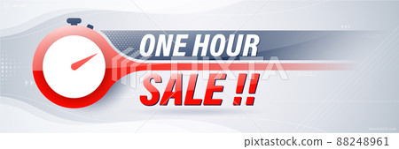 One hour sale banner template design for web or... - Stock Illustration ...