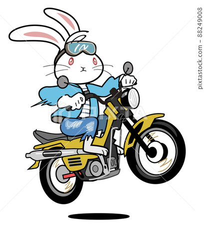 Rabbit riding a motorcycle - Stock Illustration [88249008] - PIXTA