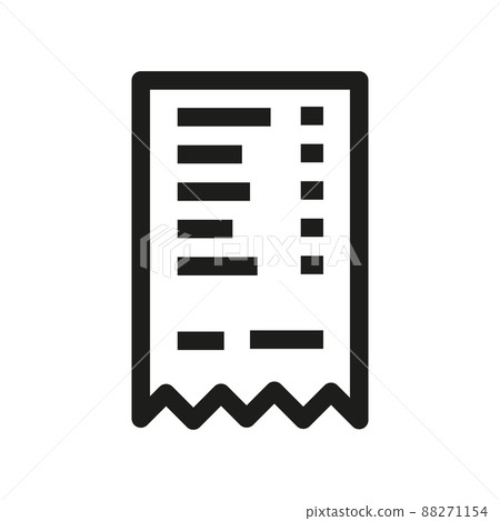 paper check icon in outline style on white... - Stock Illustration ...