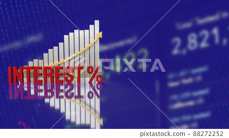 The red interest text and chart on business... - Stock Illustration ...