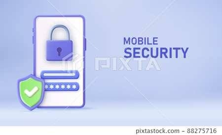 3d Mobile phone protection system. - Stock Illustration [88275716] - PIXTA