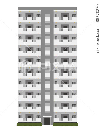 High-rise apartment gray - Stock Illustration [88278270] - PIXTA