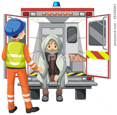 Emergency rescue team help people cartoon style... - Stock Illustration ...