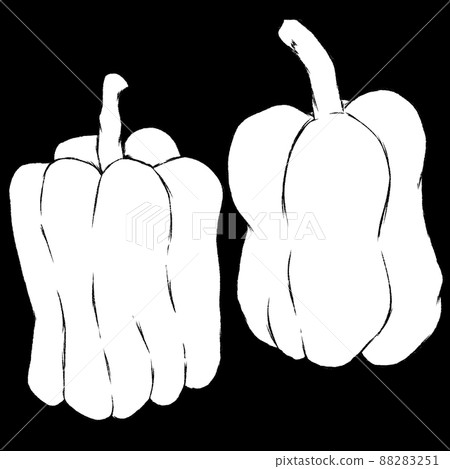 Simple hand-drawn illustrations of bell peppers... - Stock Illustration ...