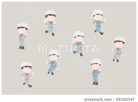 Simple worker set - Stock Illustration [88300547] - PIXTA