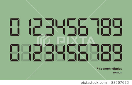 Digital display numbers green background - Stock Illustration [88307623 ...