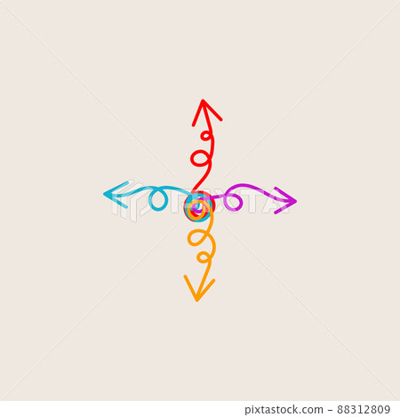 Four arrows pointing in different directions - Stock Illustration ...