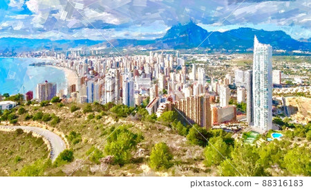 Spanish cityscape - Stock Illustration [88316183] - PIXTA