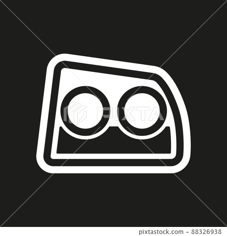 Car taillight vector icon on black background - Stock Illustration ...