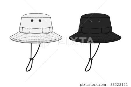 Adventure hat safari hat template illustration set - Stock Illustration ...