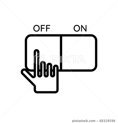 Hand clicking on turn off button vector icon-插圖素材 [88329599] - PIXTA圖庫