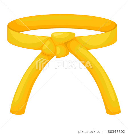 Karate belt yellow color isolated on white... - Stock Illustration ...