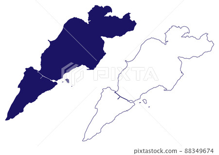 Guanaja island (Republic of Honduras, Cenrtal... - Stock Illustration ...