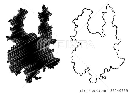 Greiz district (Federal Republic of Germany,... - Stock Illustration ...