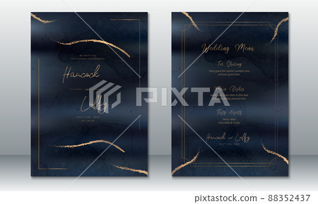 Wedding invitation card dark blue background - Stock Illustration ...