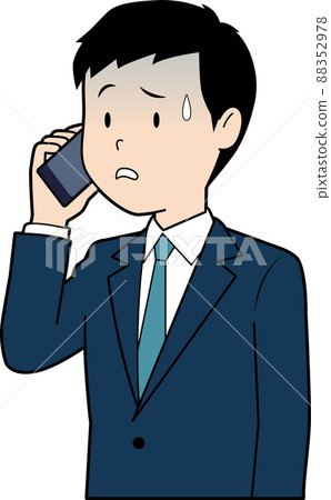 Male businessman who turns pale on the phone - Stock Illustration ...