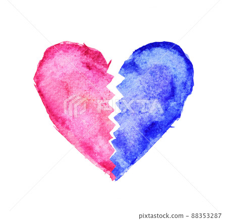 Broken heart (red and blue) - Stock Illustration [88353287] - PIXTA