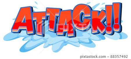 Attack Text design on white background - Stock Illustration [88357492 ...