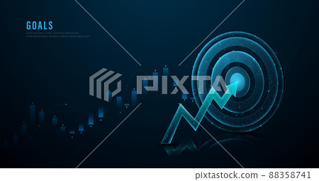 Goal achievement. Path chart to target. line,... - Stock Illustration ...
