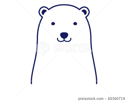 Front-facing polar bear line drawing - Stock Illustration [88360719 ...