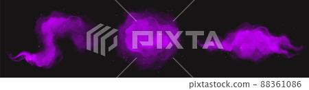 Purple magic dust clouds with sparkles and glitter - Stock Illustration ...