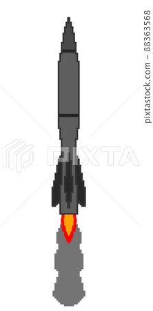 Pixel art missile (black) - Stock Illustration [88363568] - PIXTA