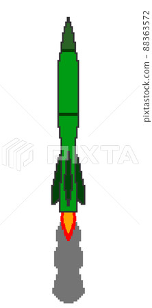Pixel art missile (green) - Stock Illustration [88363572] - PIXTA