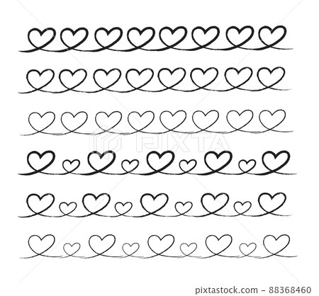 heart line doodle banner. vector illustration - Stock Illustration ...