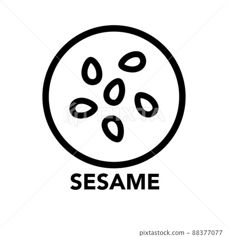 Sesame icon 28 food allergy specific raw materials - Stock Illustration ...