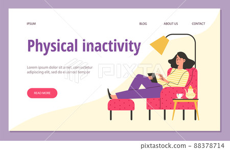 Physical inactivity and sedentary lifestyle... - Stock Illustration ...