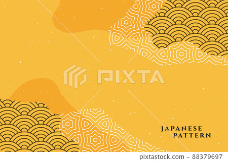 japanese pattern traditional yellow background - Stock Illustration ...
