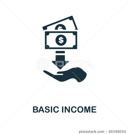 Basic Income icon. Monochrome simple Basic... - Stock Illustration ...