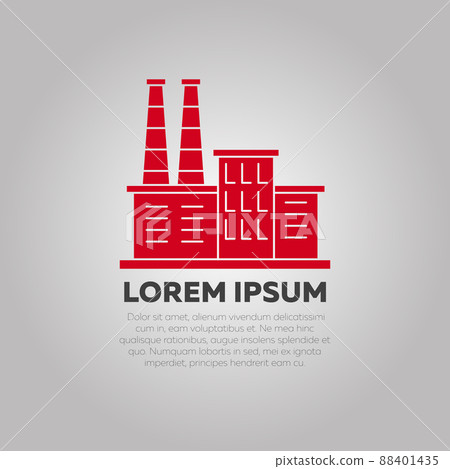 Red factory logo design - industry logo template - Stock Illustration ...